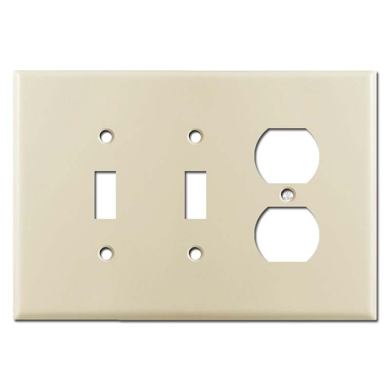 2 Toggle Duplex Switch Plate - Ivory | Kyle Switch Plates