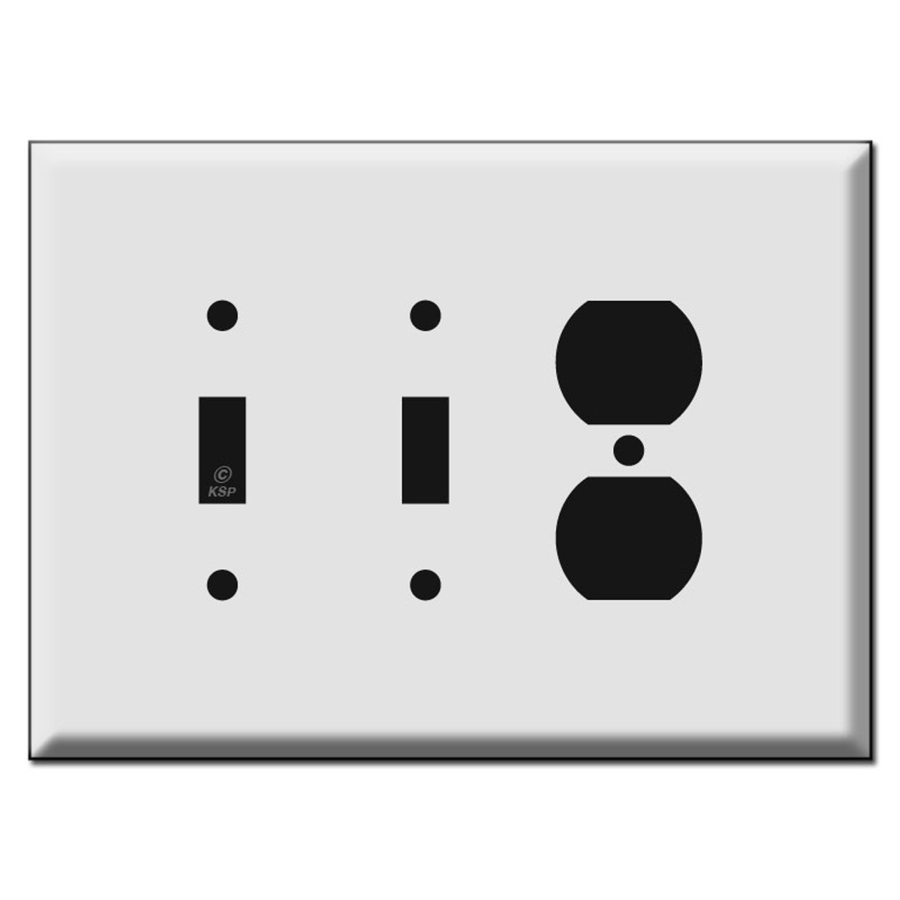Oversized 2 Toggle And 1 Rocker Combo Switch Plate