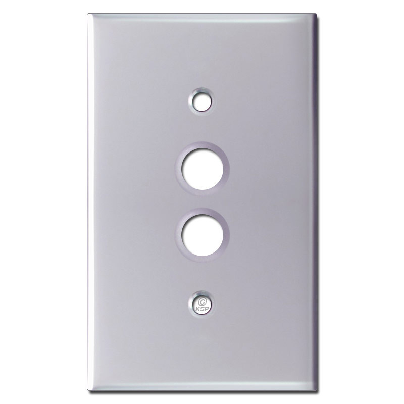 Two Push Button Wall Plate Covers - Polished Chrome