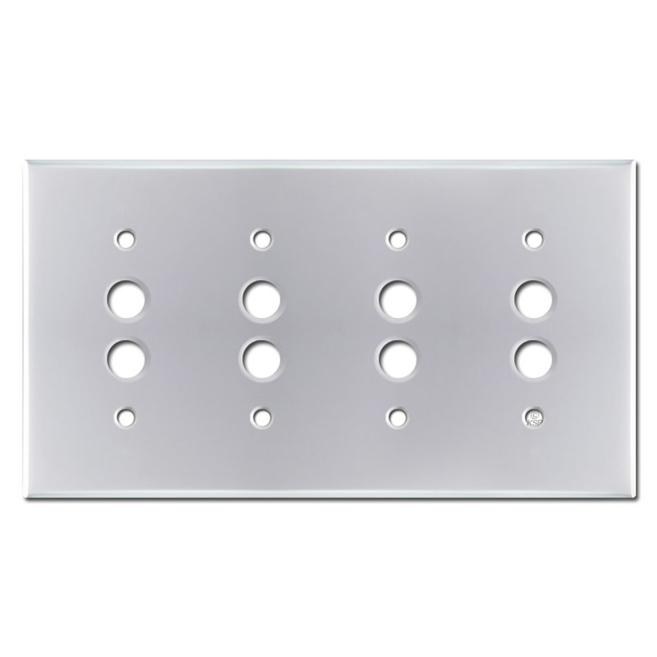Two Push Button Wall Plate Covers Polished Chrome