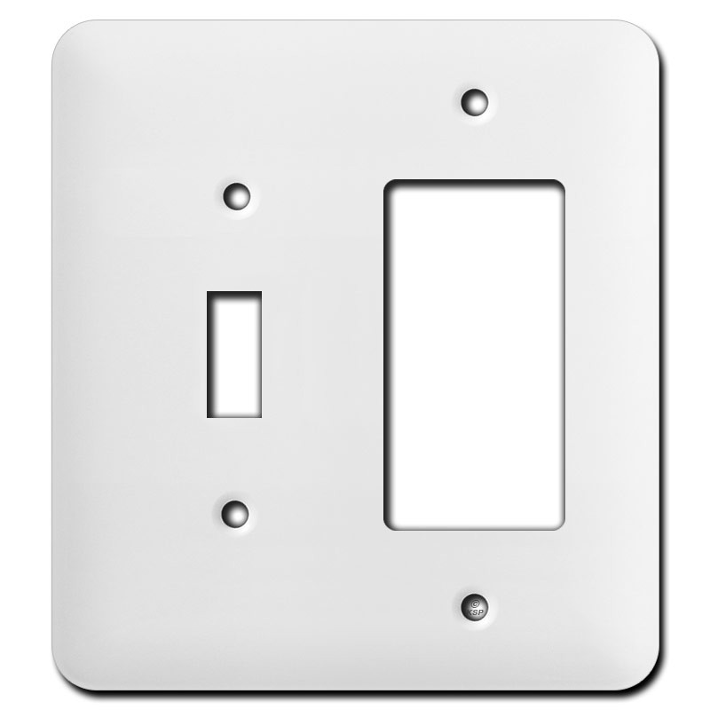 Long Single Decora Rocker Single Toggle Wall Plates - White