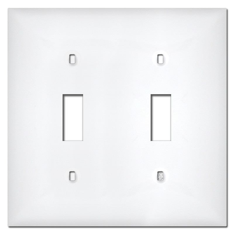 White Plastic One Toggle Light Switch Plates | Kyle Switch Plates