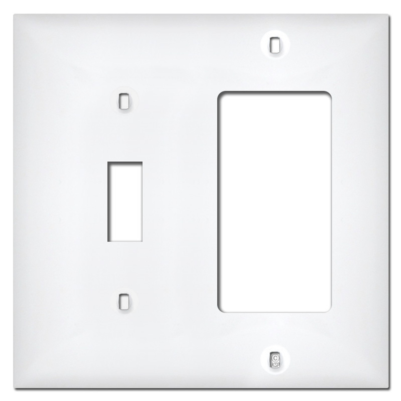 White Plastic 1 Rocker 1 Blank Switch Plate Covers