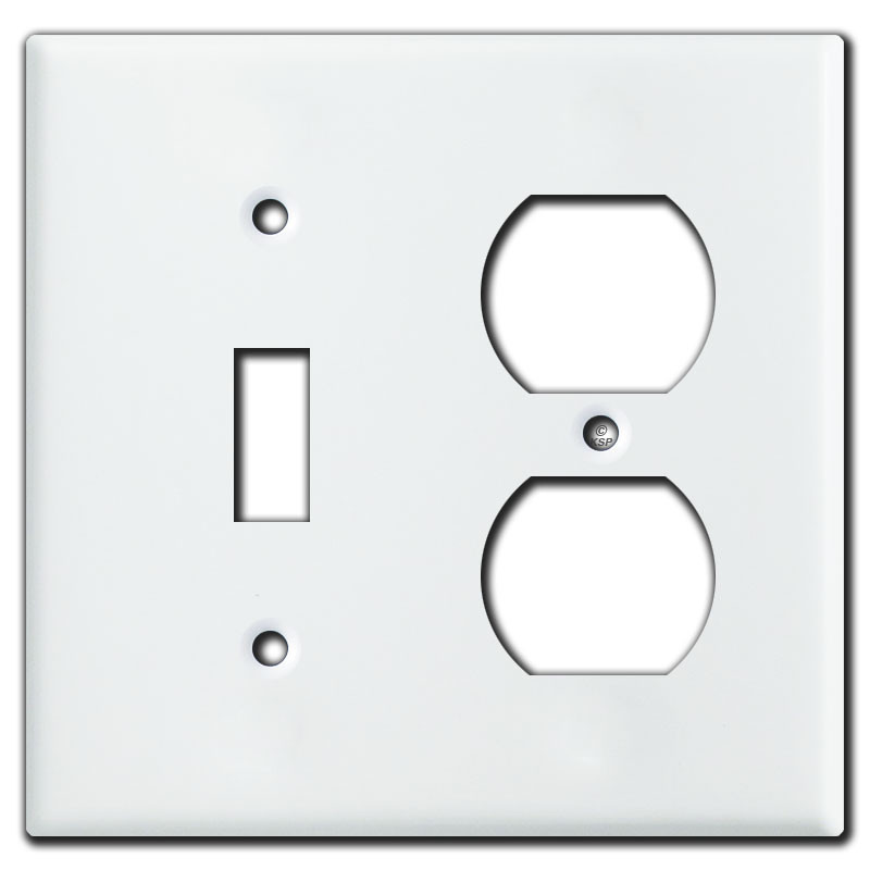 White Combination Switch Plate Covers in 80 Sizes - Kyle Switch Plates