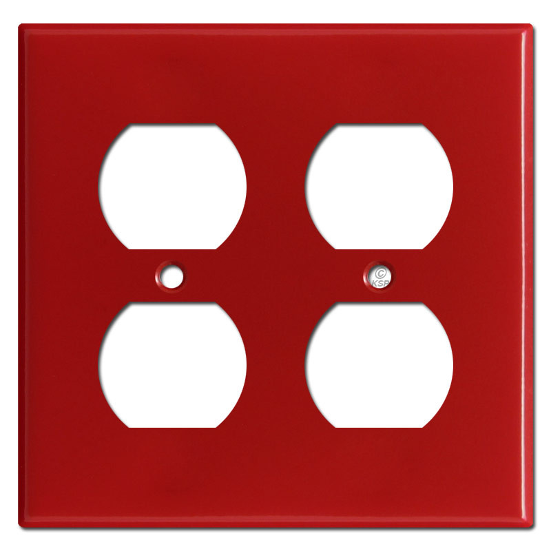 Double Toggle Single Rocker Wall Plate - Red | Kyle Switch Plates