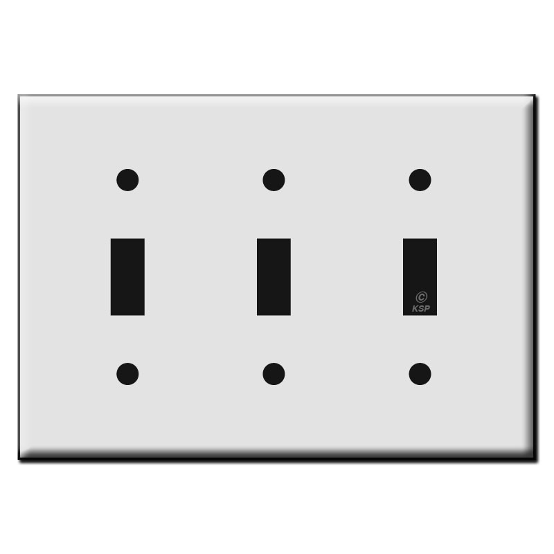 White Plastic One Toggle Light Switch Plates | Kyle Switch Plates