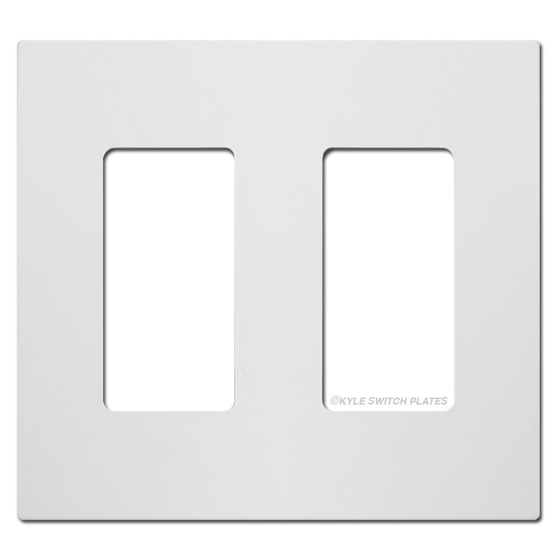 White Touch-Plate Screwless 2-Gang Ultra Light Switch Plates