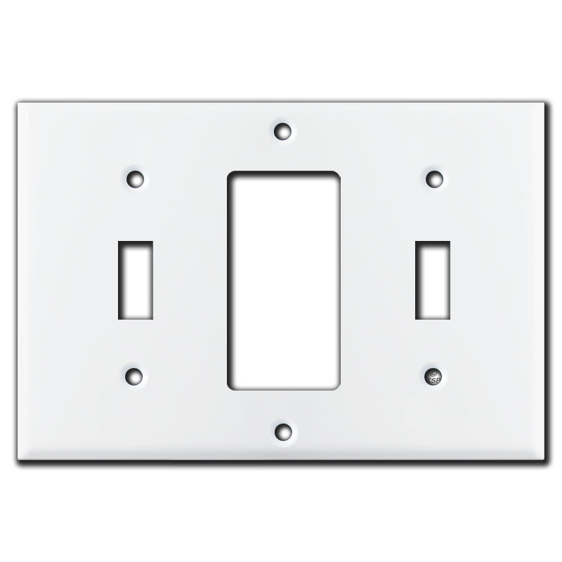 Toggle Rocker Toggle Light Switch Cover - White | Kyle Switch Plates
