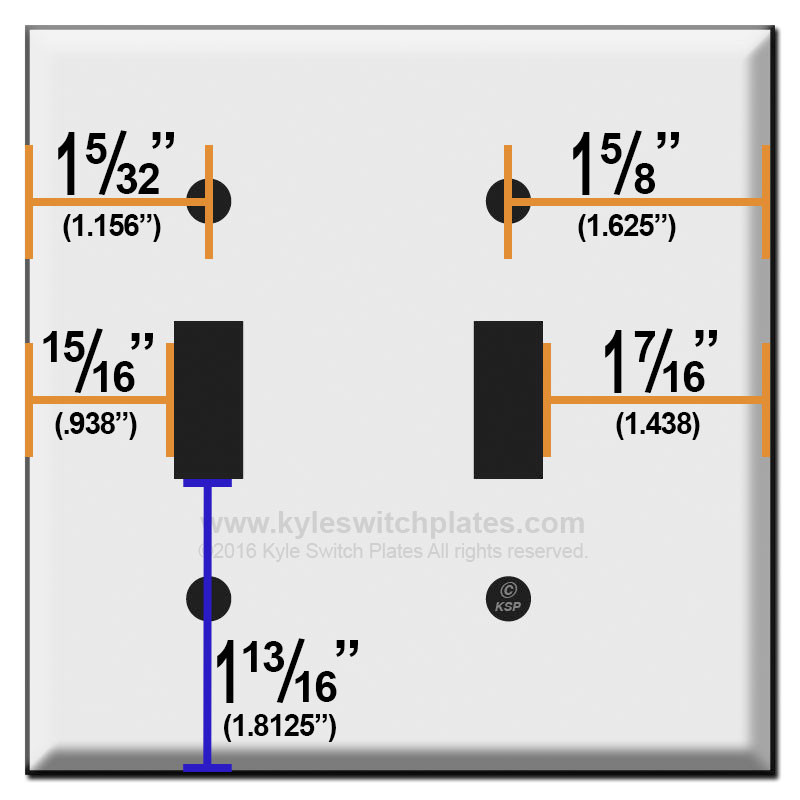 Narrow 2 Toggle Light Switch Wall Plates for Tight Spaces - USA Made