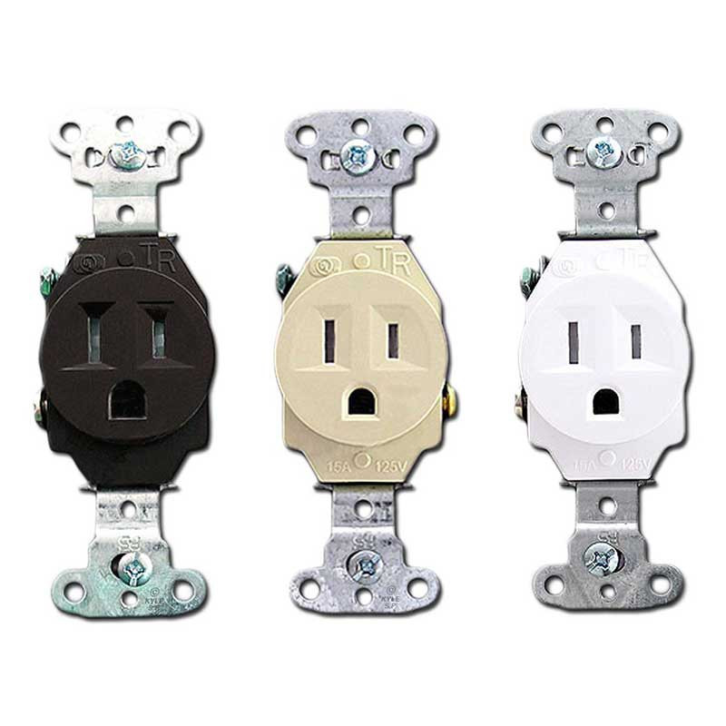 Round Outlets & Single Receptacles - 15A & 20A Sockets