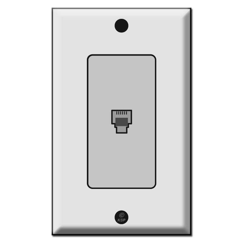 1 Telephone Jack Wall Cover Plate - Satin Brass