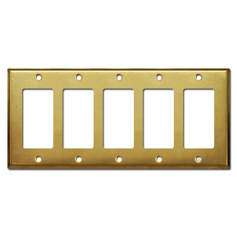 1 Rocker Decora GFI Outlet Cover Plate - Unfinished Raw Brass