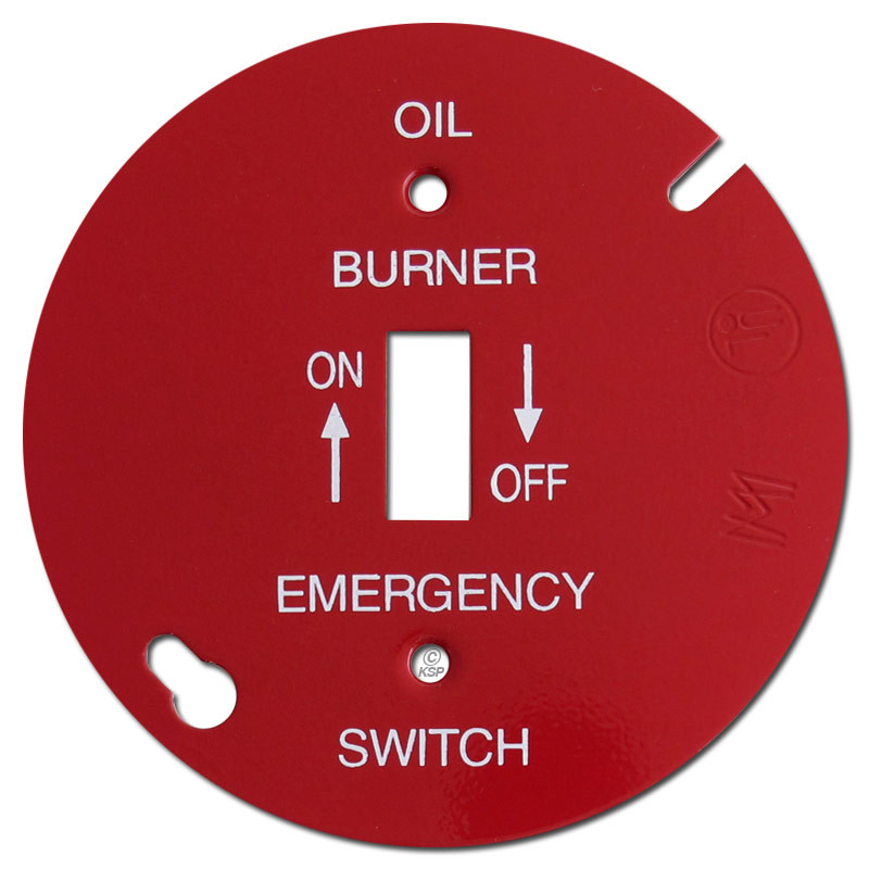 Red 3.5'' Round Gas Burner Furnace Toggle Switch Plate