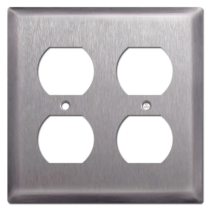 Deep Raised 1 Duplex Plate Cover - Satin Stainless Steel