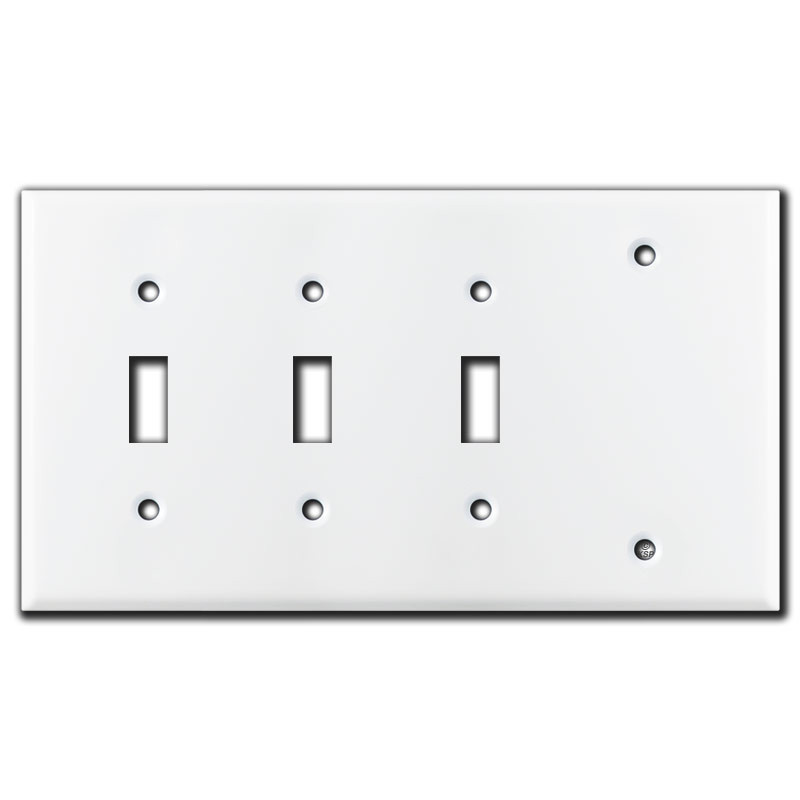 1 Decora Rocker & 3 Blank Switch Wall Plate Covers - White
