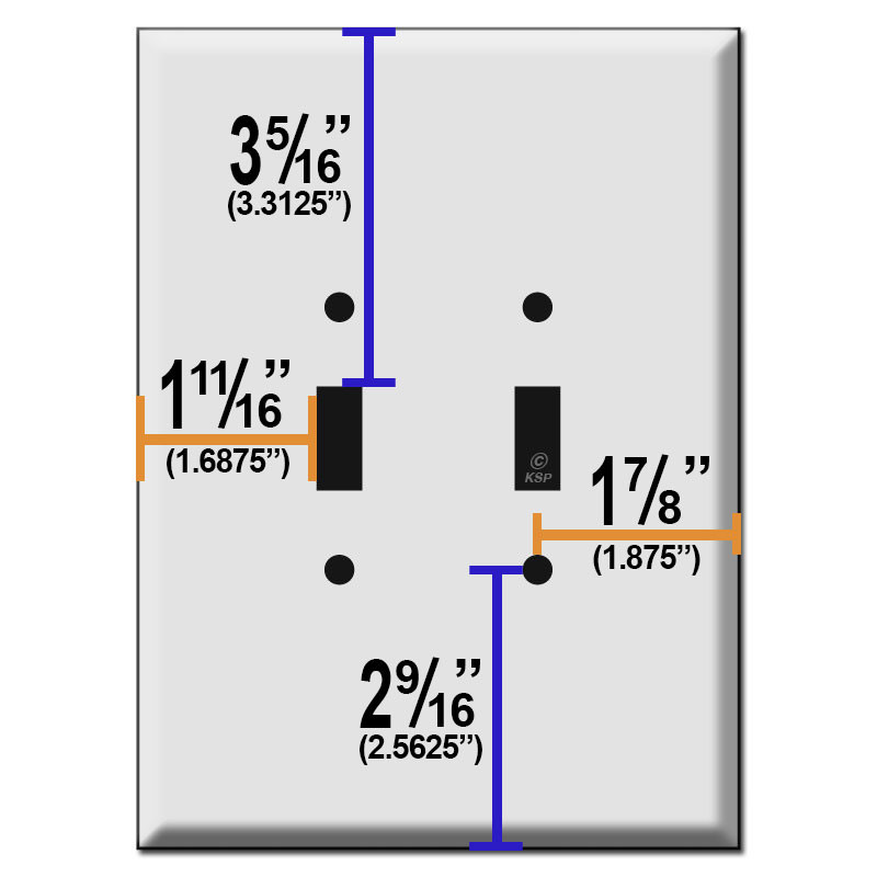 Ultra Jumbo 7.5'' Double Toggle Light Switch Covers - White