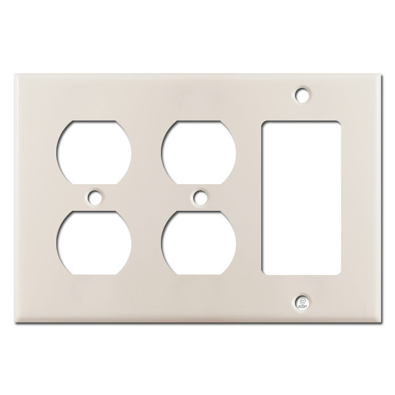 2 Outlet 1 Decora Switchplate - Light Almond | Kyle Switch Plates
