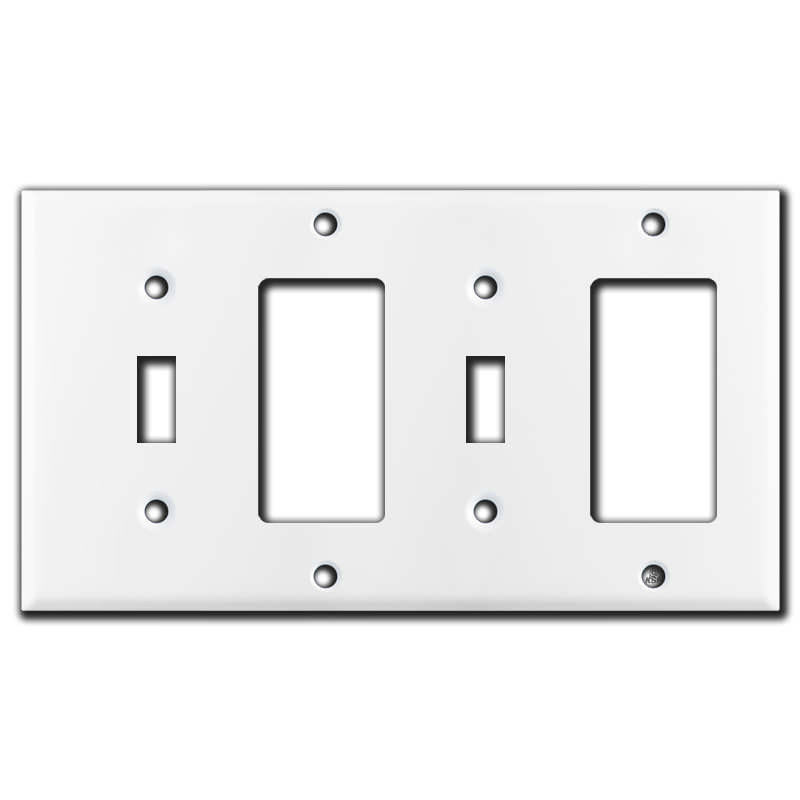 Rocker Toggle Rocker Toggle Switchplate - White | Kyle Switch Plates
