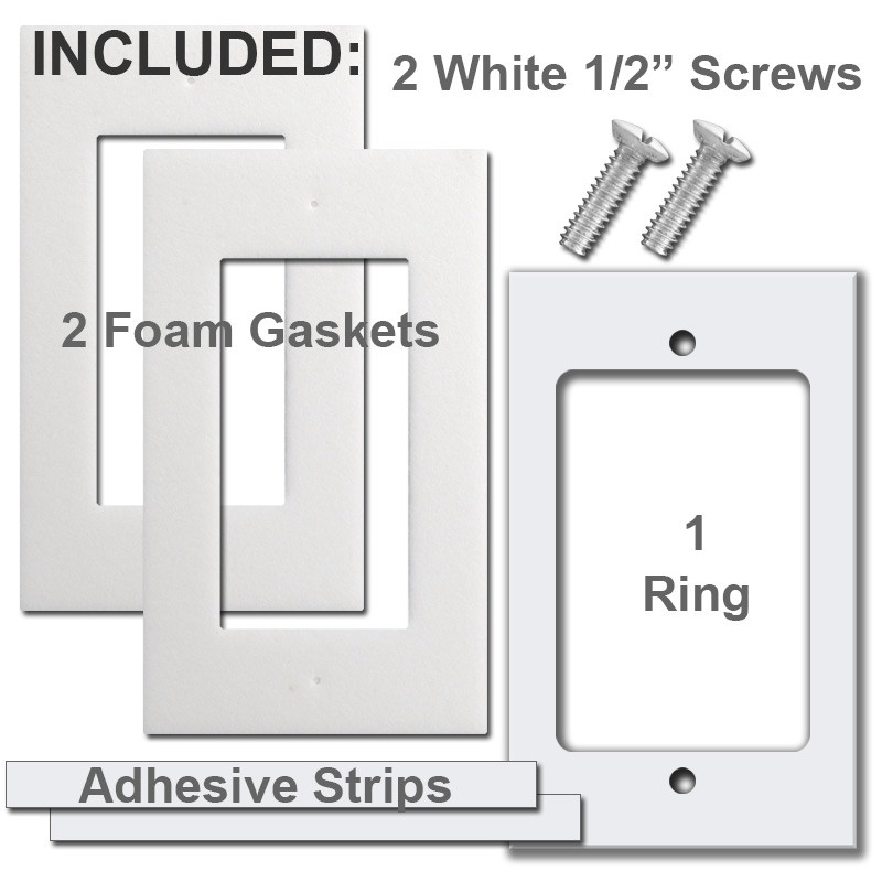 Gap Filler Support Ring for Electrical Wall Plate Cover - 1 Gang