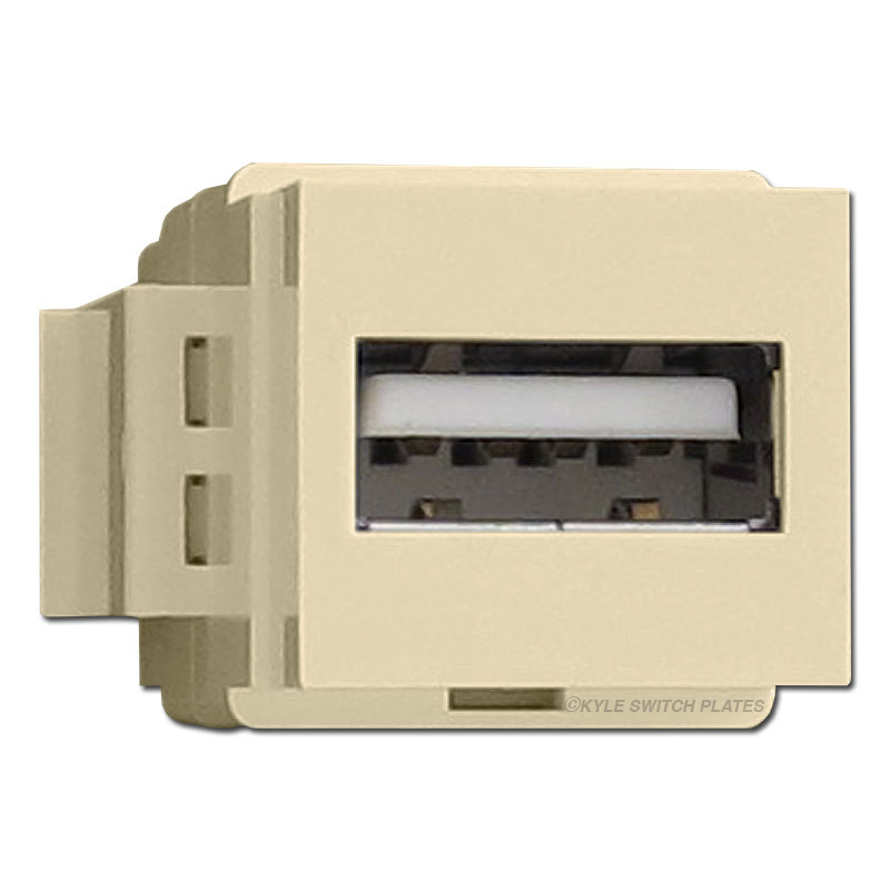 USB Jack Modular Pass-Through Adapter Leviton - Ivory