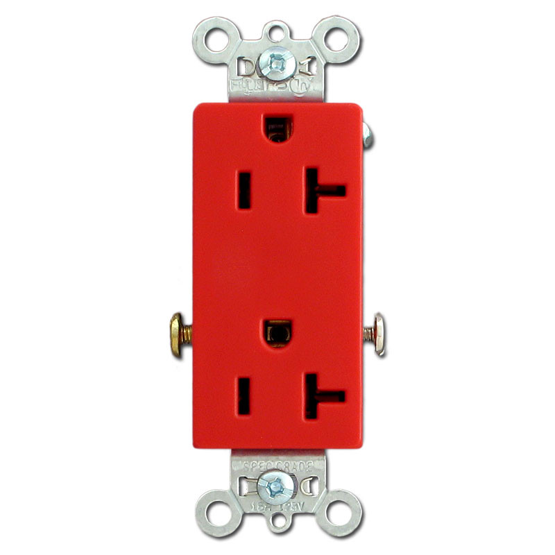 Red 20 Amp Duplex Receptacle Outlets | Kyle Switch Plates