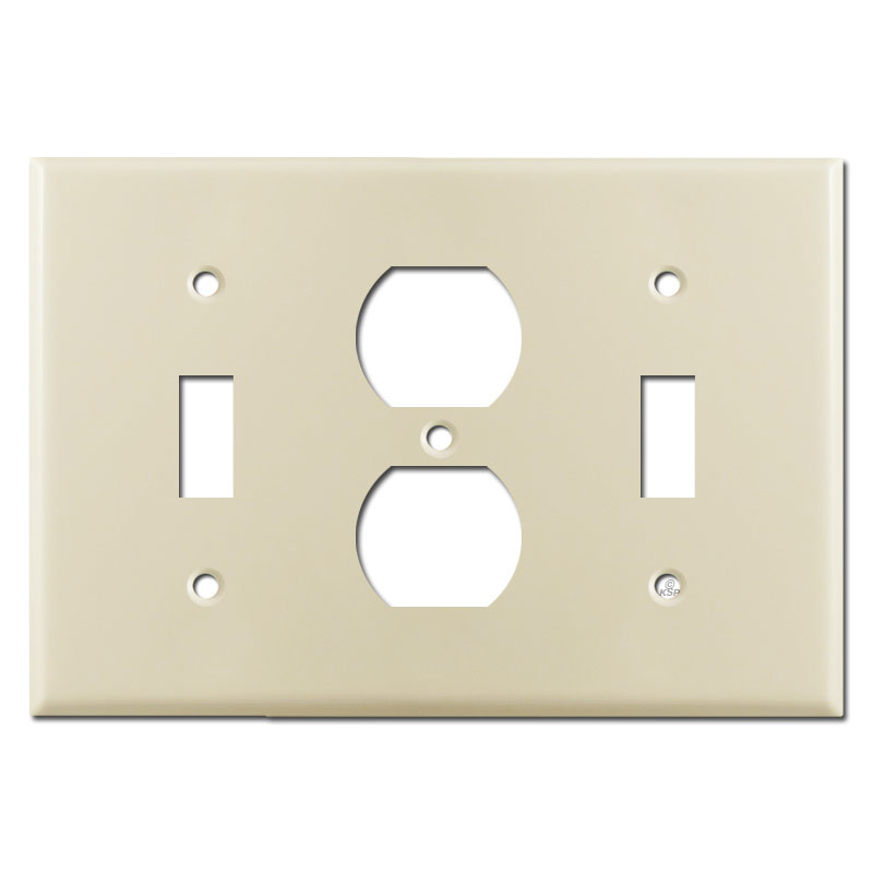 1 Toggle 1 Rocker 1 Duplex Wall Plate - White | Kyle Switch Plates