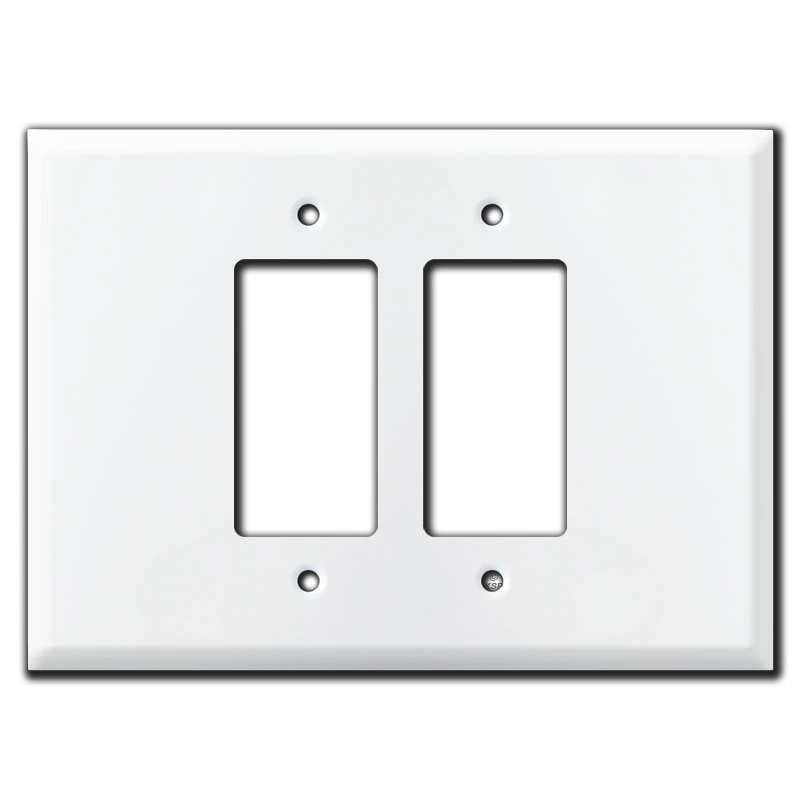 Oversized 2 Decora Rocker Switch Light Plate Covers - White