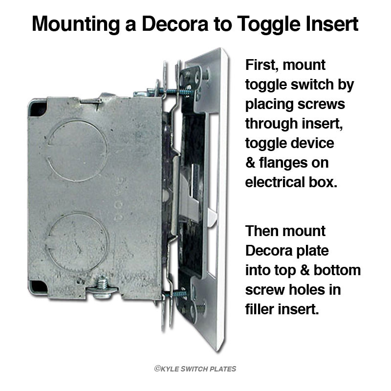Decorator to Toggle Switch Plate Filler Insert Pass & Seymour 327
