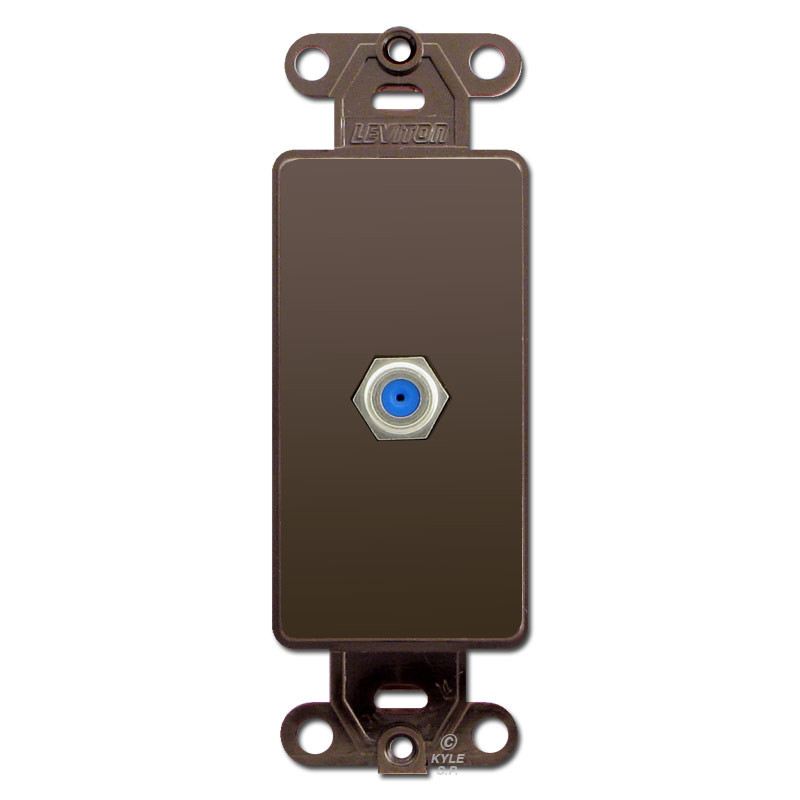 Brown Wall Plate Insert with Decora Cable Coaxial Jacks