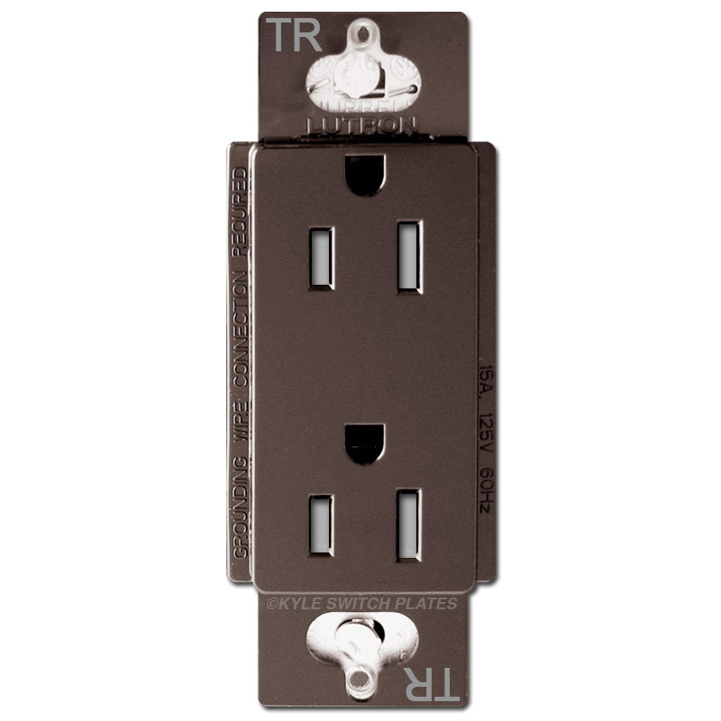 Designer Receptacle Tamper Resistant Lutron Claro 15A - Black