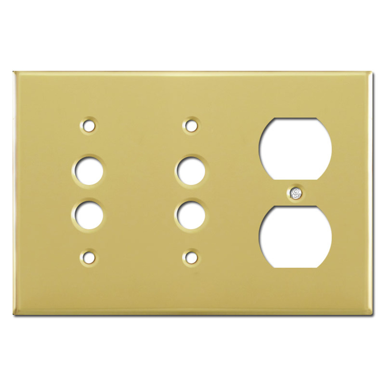 One Push Button Wall Switch Plates Polished Brass