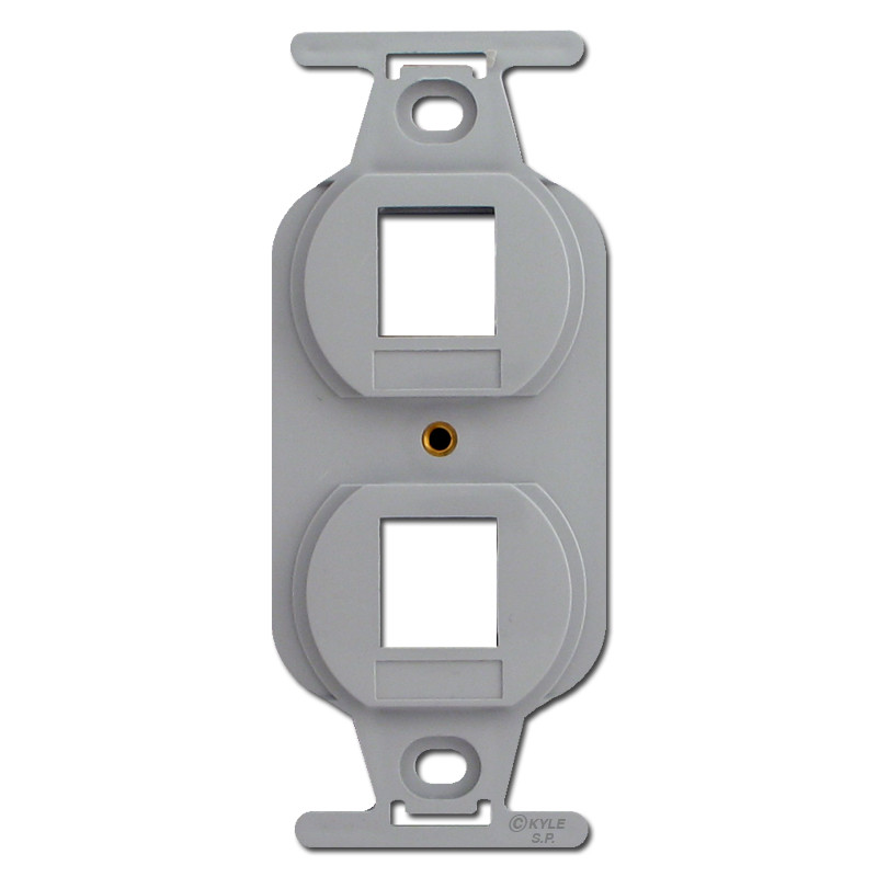 Leviton Ivory Duplex Outlet Insert with 2 Quick Port Jack Openings