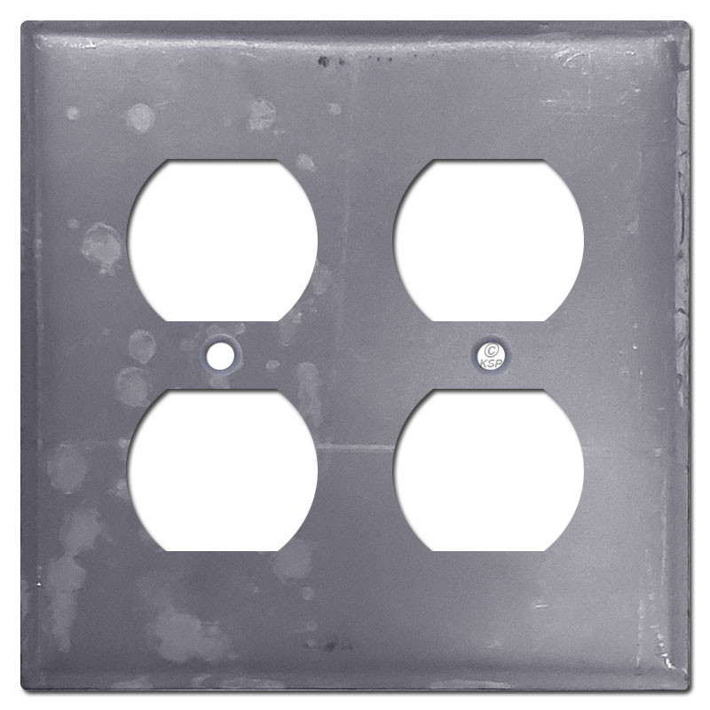 2 Duplex Outlet Cover - Raw Steel Paintable | Kyle Switch Plates