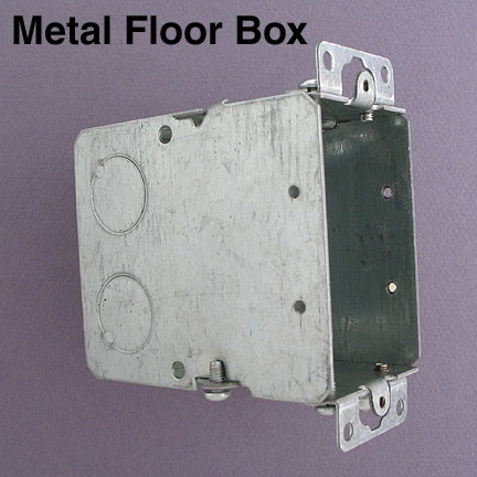 15A Single Receptacle Floor Box with Brass Switch Plate Leviton