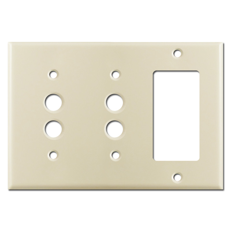 2 Pushbutton 1 Decora Receptacle Cover Plate - Ivory