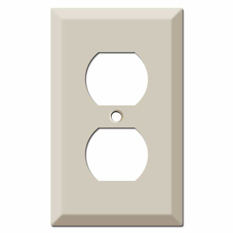 Deep Raised Duplex Receptacle Cover Plate - Light Almond
