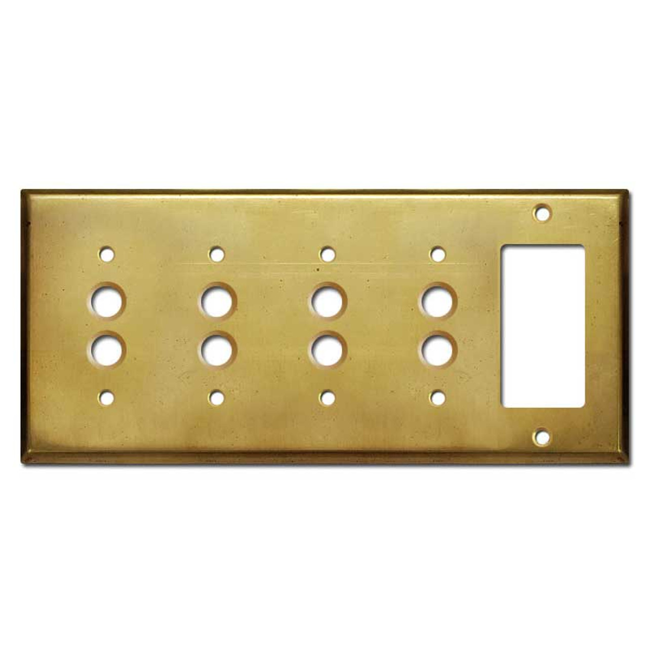 1 Push Button Light Switch Plate Cover Unfinished Raw Brass