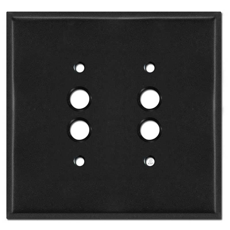 Oversized Two-Gang Pushbutton Wall Switch Plate - Black