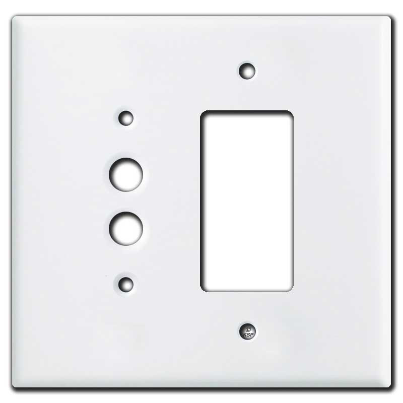 Oversized Push Button Switch & Decor Outlet Cover Plate - White | Kyle