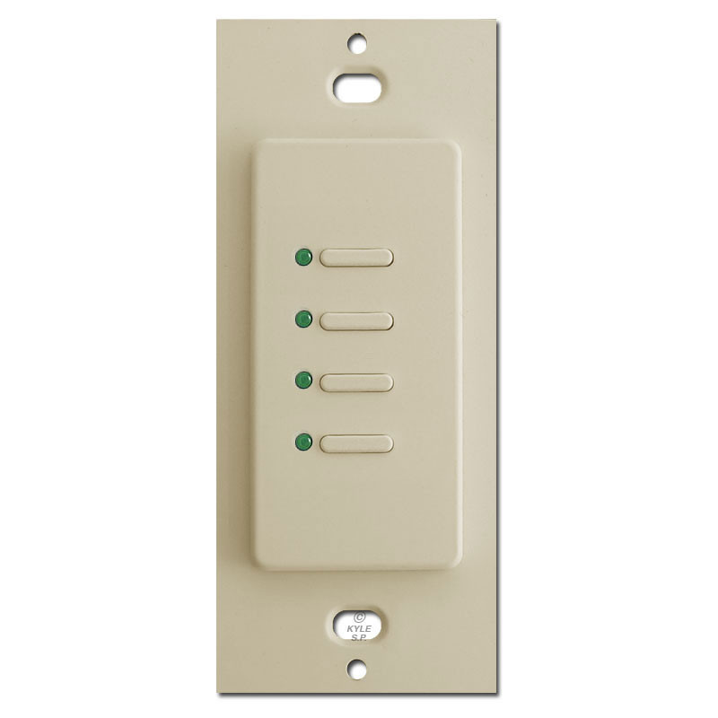 Touch Plate Low Voltage 4-Button LED Ultra Switches - Almond