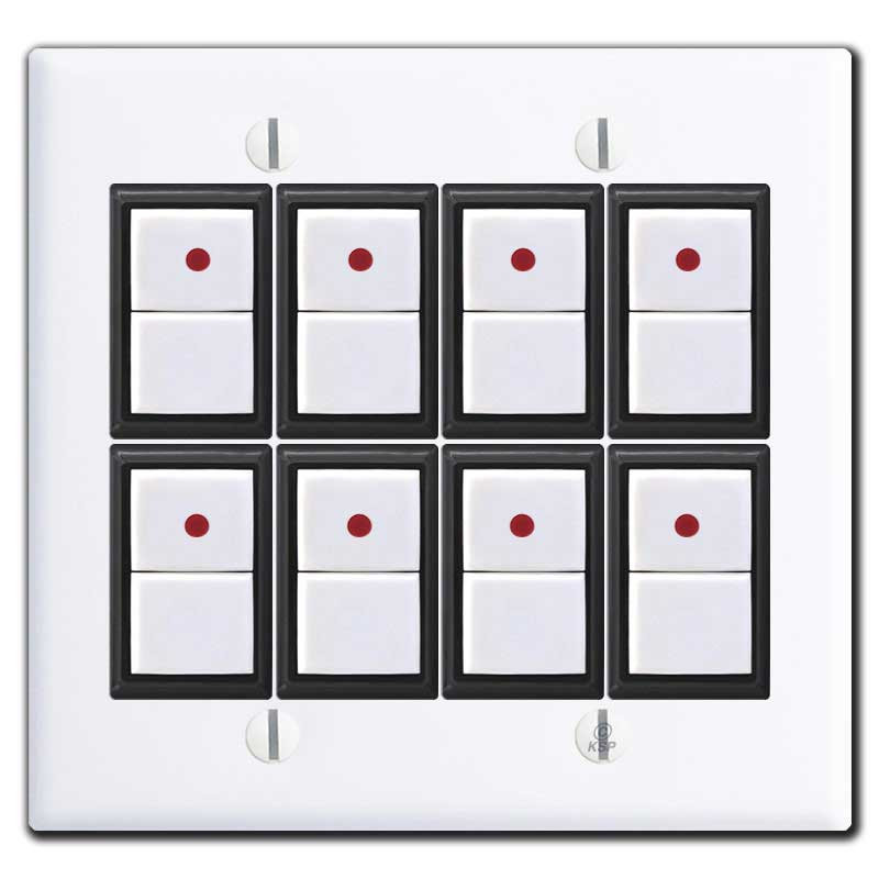 GE Low Voltage 2-Gang New Style 8 Pilot Light Switch Cover Set - White