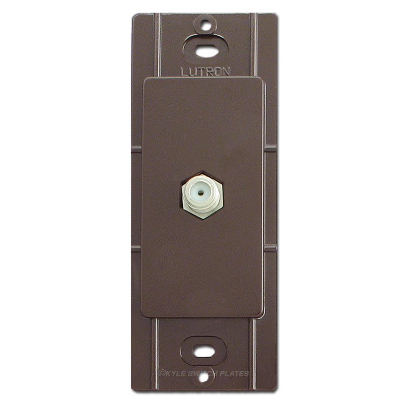 Brown Wall Plate Insert with Decora Cable Coaxial Jacks