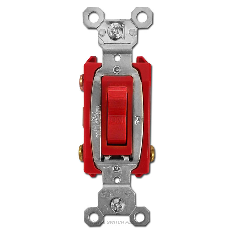 Red 3 Way Toggle Switches 20A | Kyle Switch Plates