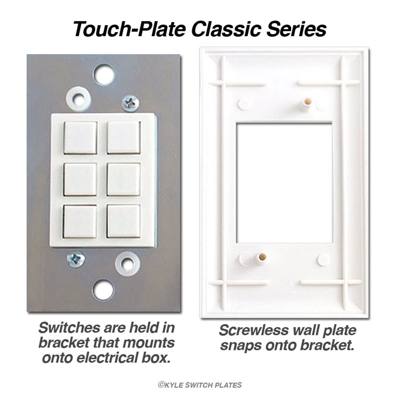 Touch Plate Switch Classic 6 Button Low Voltage Control White
