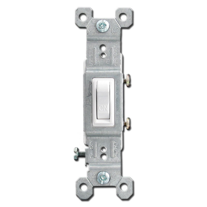 White Toggle Light Switch 15 Amp | Kyle Switch Plates