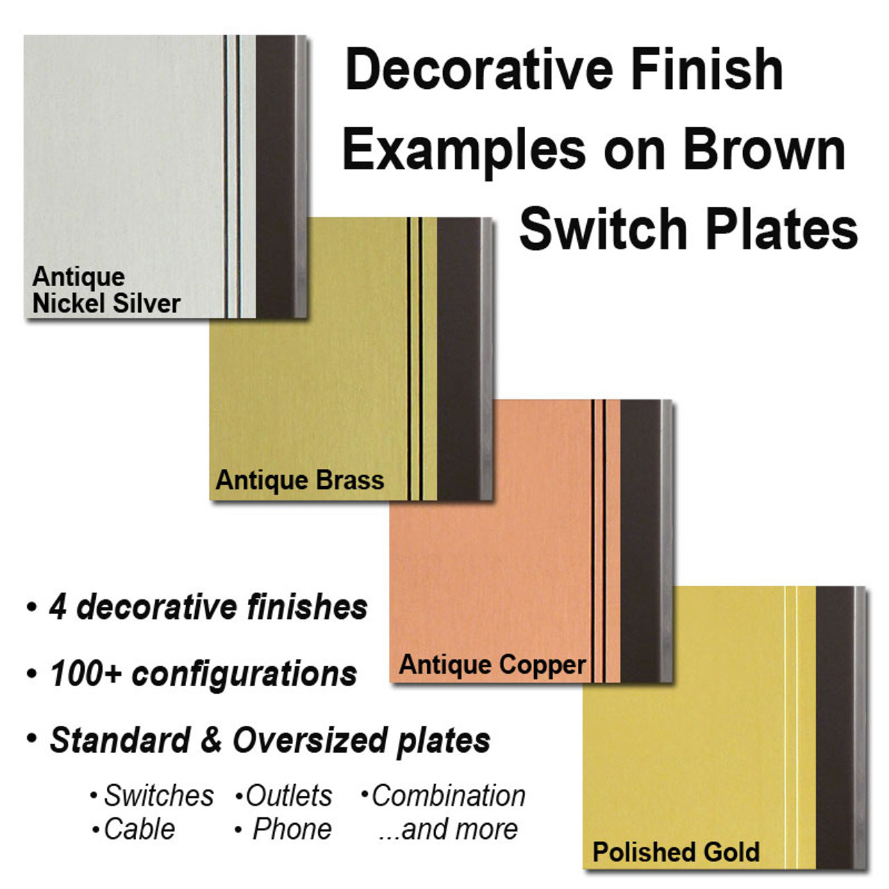 Retro Art Deco Switch Plate Covers In Brown Kyle Design