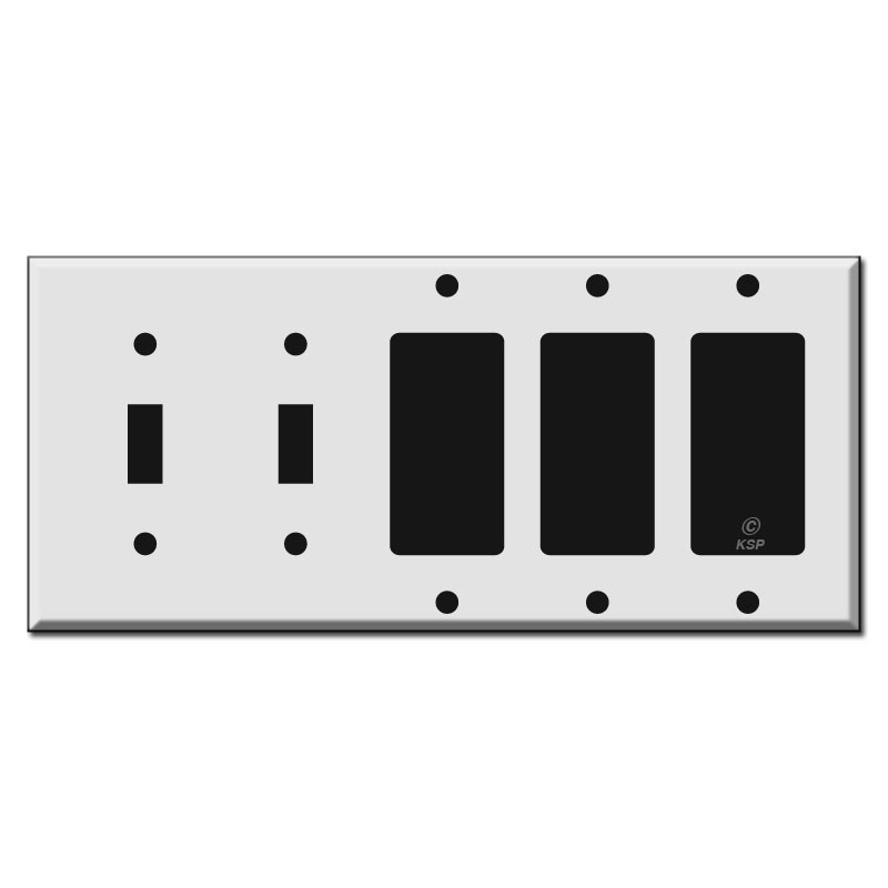 Two Toggle - Three Decora Rocker Switch Plates