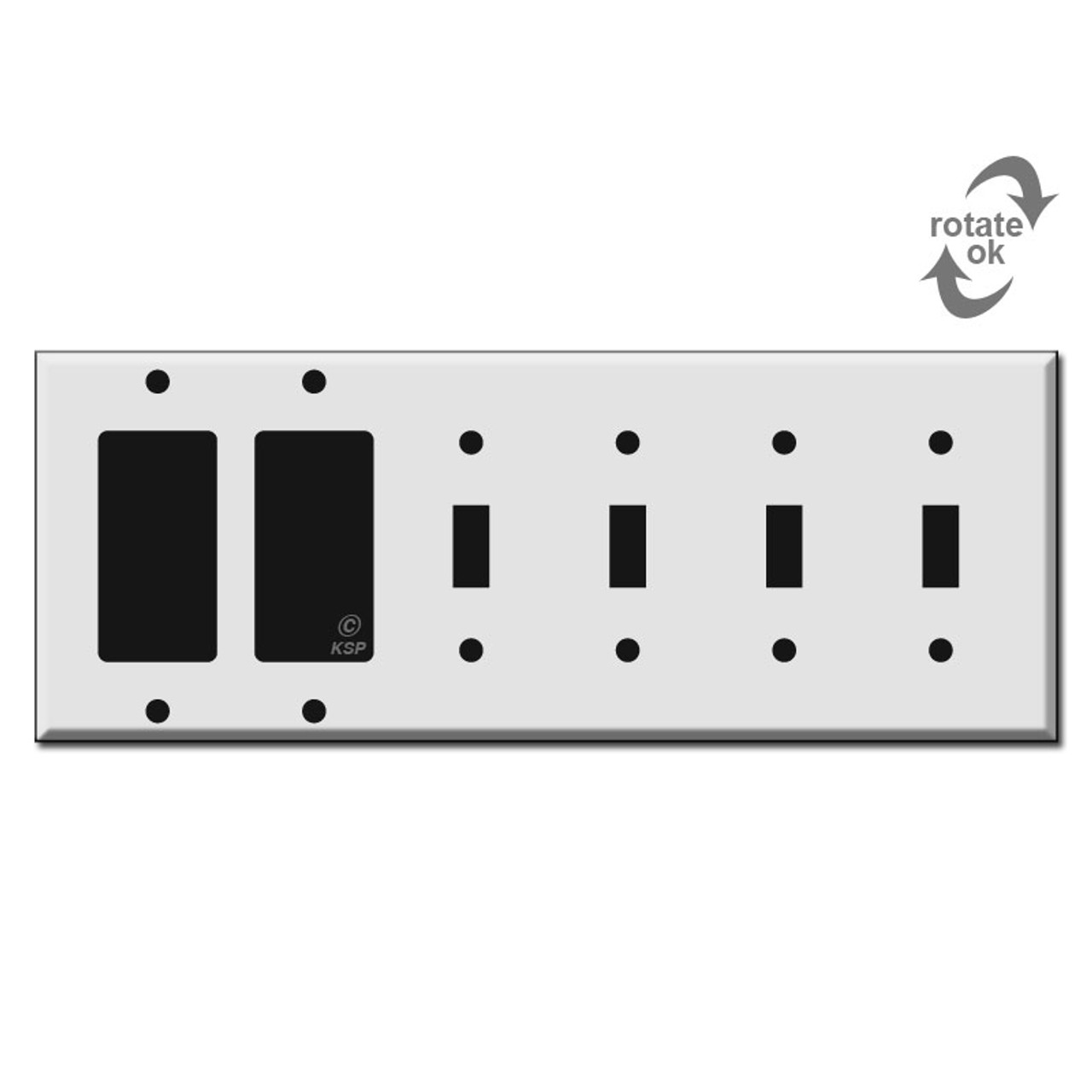 4 Toggle 2 Decora Rocker Switch Wall Plate Covers