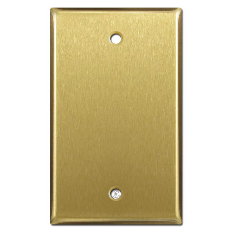 One Gang Blank Light Switch Wall Plates - Satin Brass