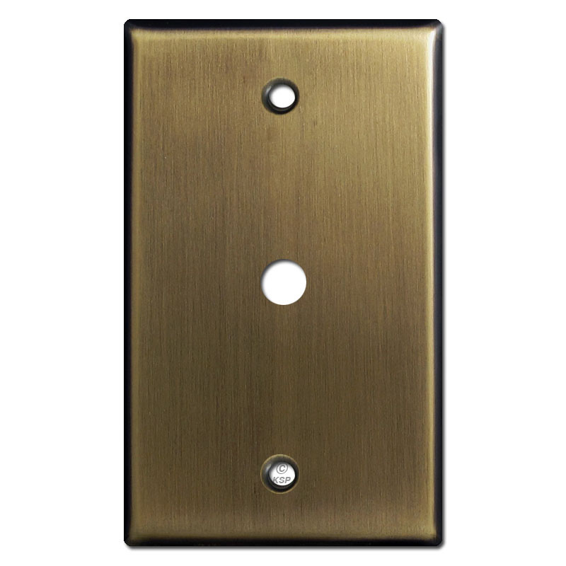 Cable Wall Plate for 3/8'' TV or Internet Jack - Antique Brass